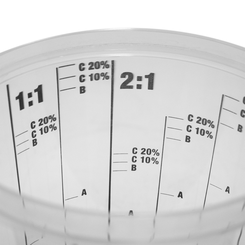 Plastic Mixing Cups 2.3Litre PK10 With Ratios - Jawel Paints