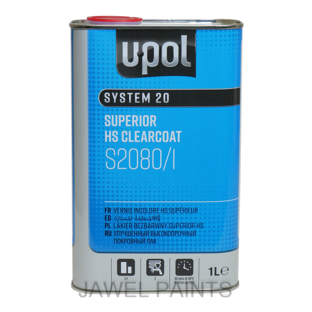 UPOL 2K HS Clear Lacquer 1Litre S2080 (Lacquer Only) - Jawel Paints UPOL 2K HS Clear Lacquer 1Litre S2080 (Lacquer Only) - Jawel Paints